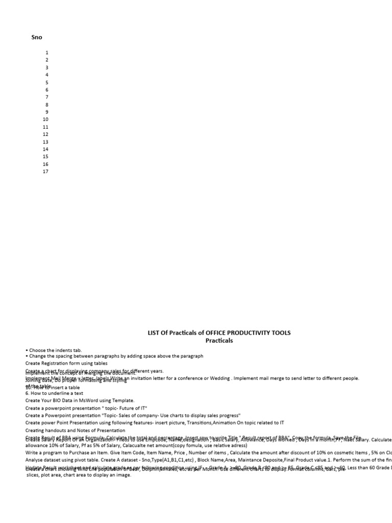 List of Practicals Bba | PDF | Computing | Data