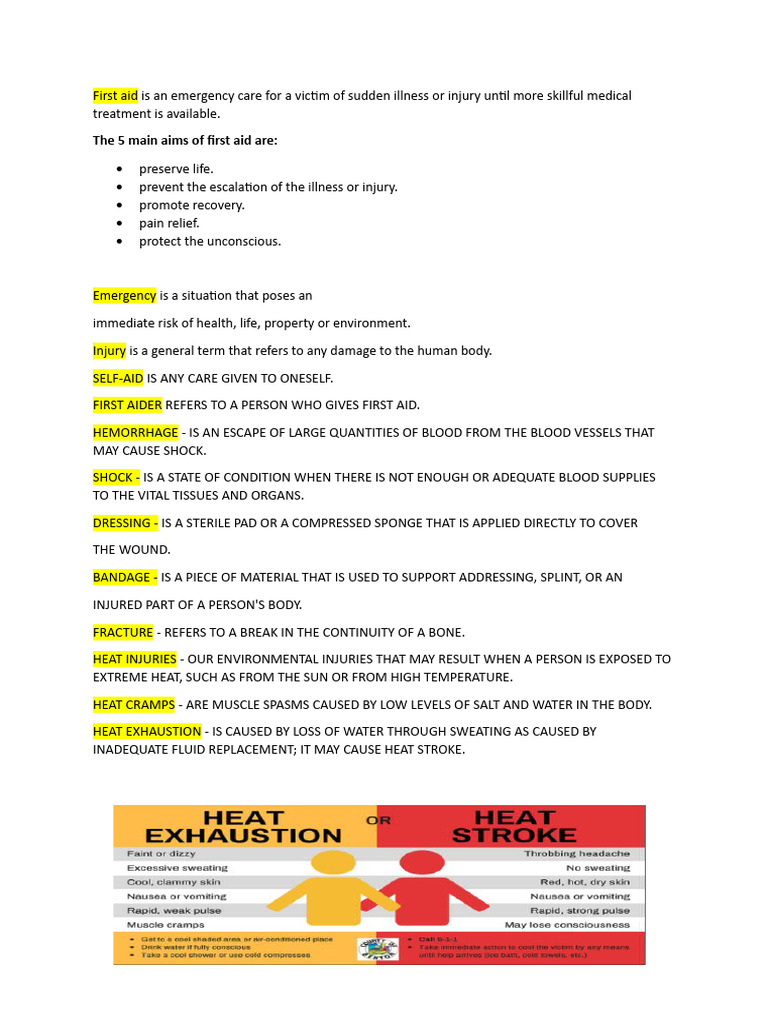 Pe 3 - First Aid, Rescue & Water | PDF | First Aid | Hyperthermia