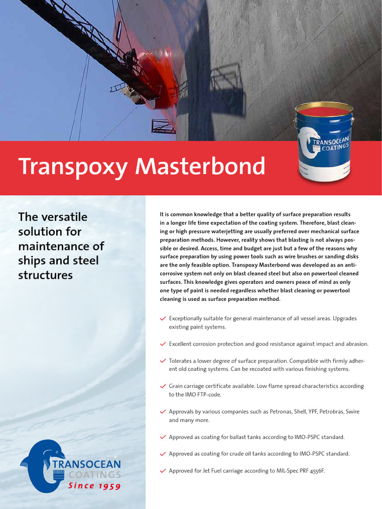 Transocean Flyer Transpoxy Masterbond | Download Free PDF | Corrosion | Coating