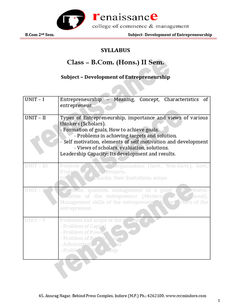 Development of Entrepreneurship All Units YC1 | PDF | Entrepreneurship | Leadership
