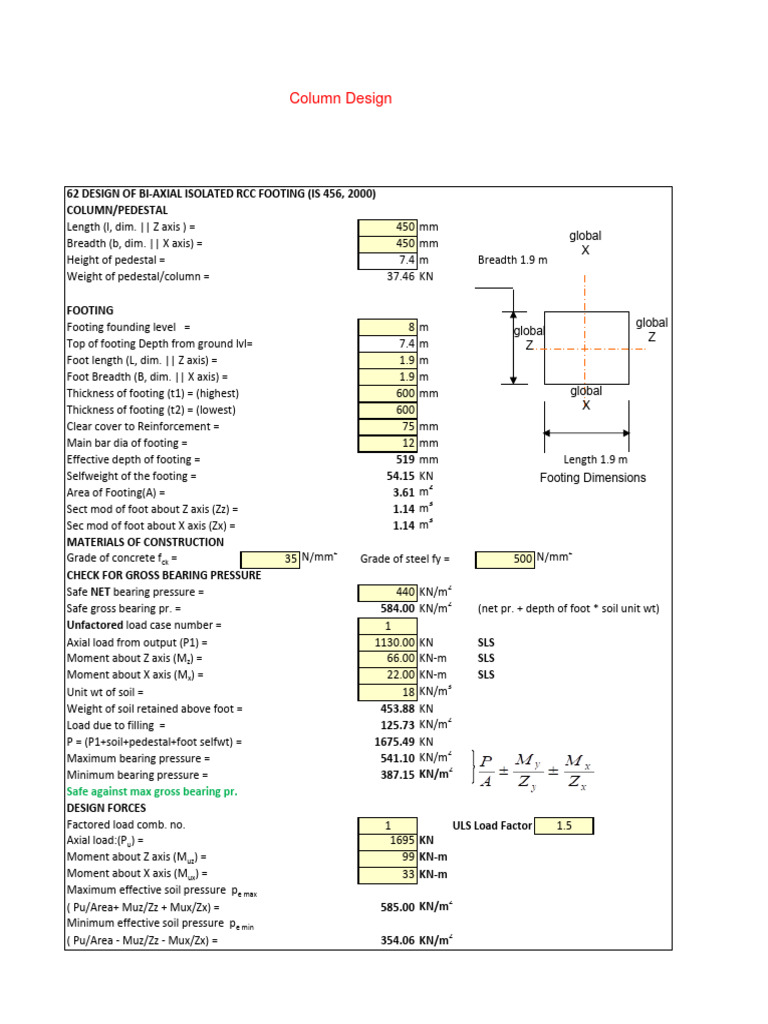 Column Design | PDF | Civil Engineering