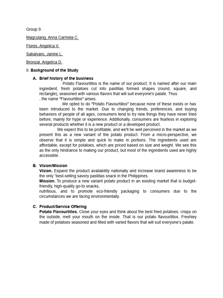 Mini-Marketing Plan | PDF | Potato Chip | Cooking