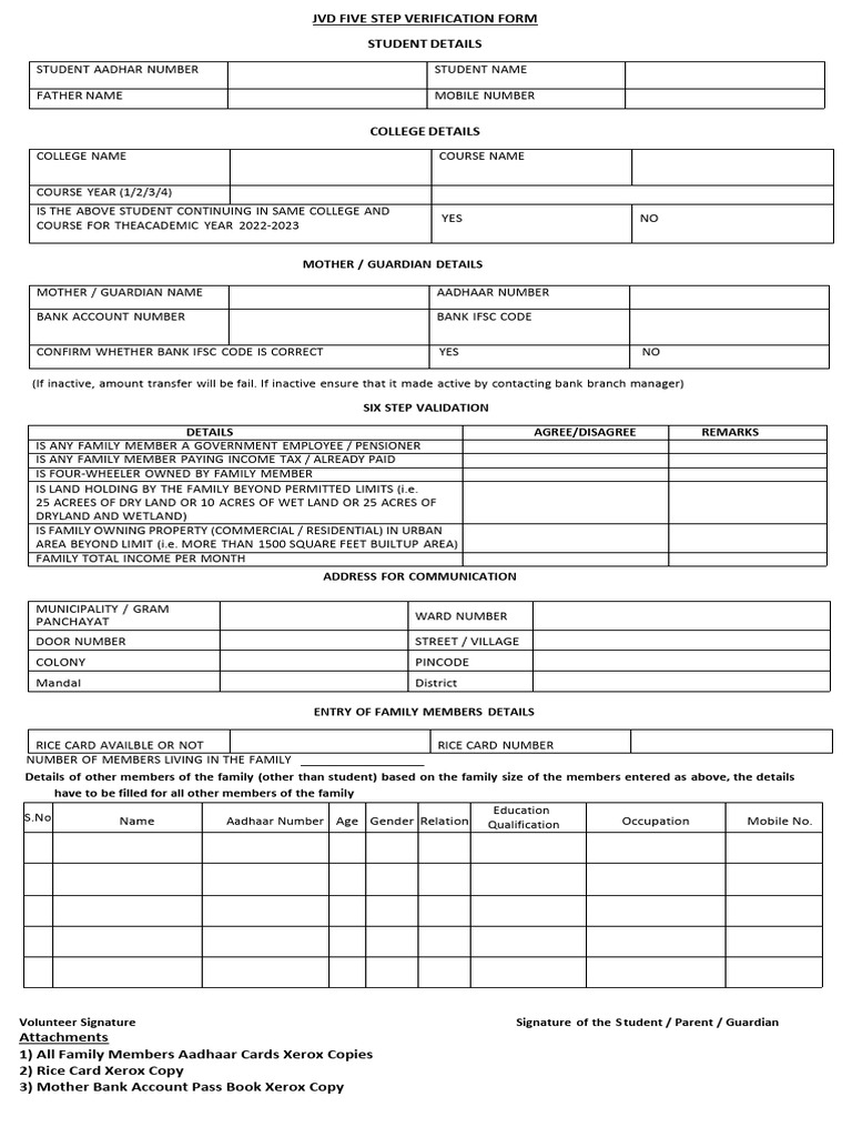JVD Five Step Verification Form | PDF | Economies | Payments