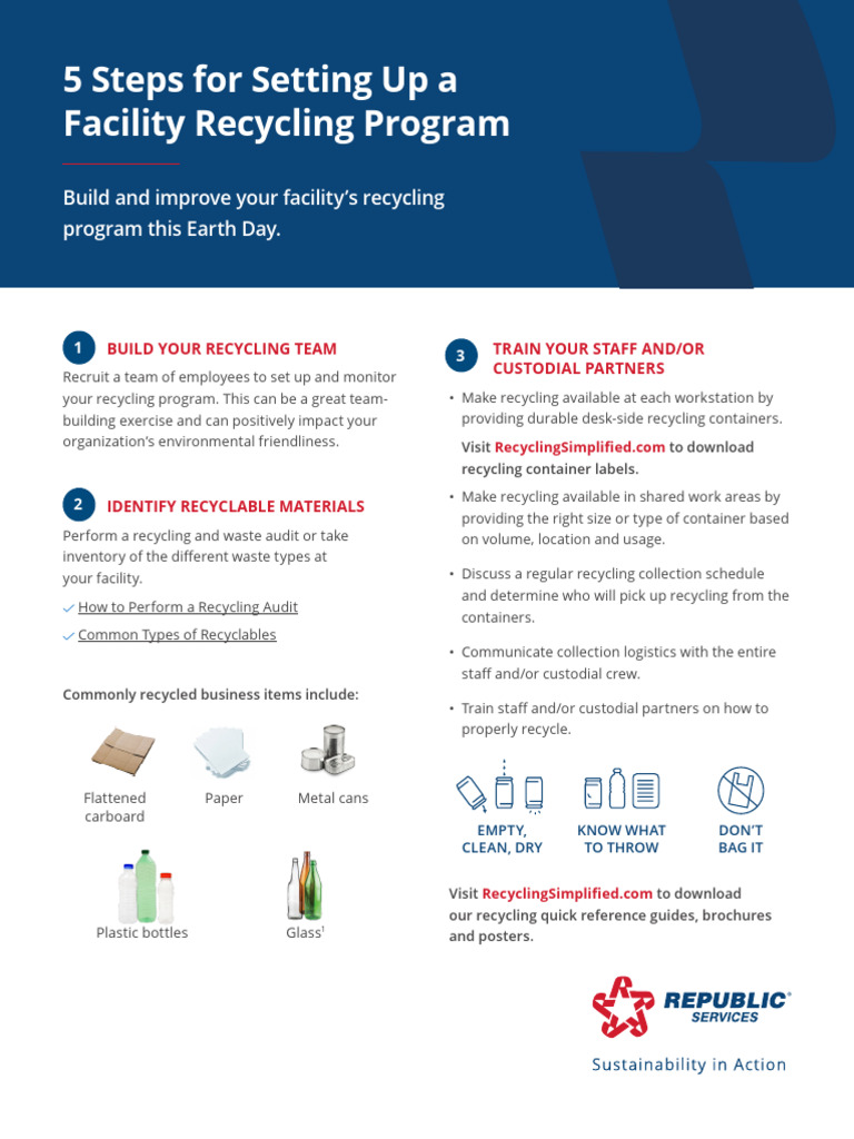 5 Steps For Setting Up A Facility Recycling Program | PDF | Recycling ...