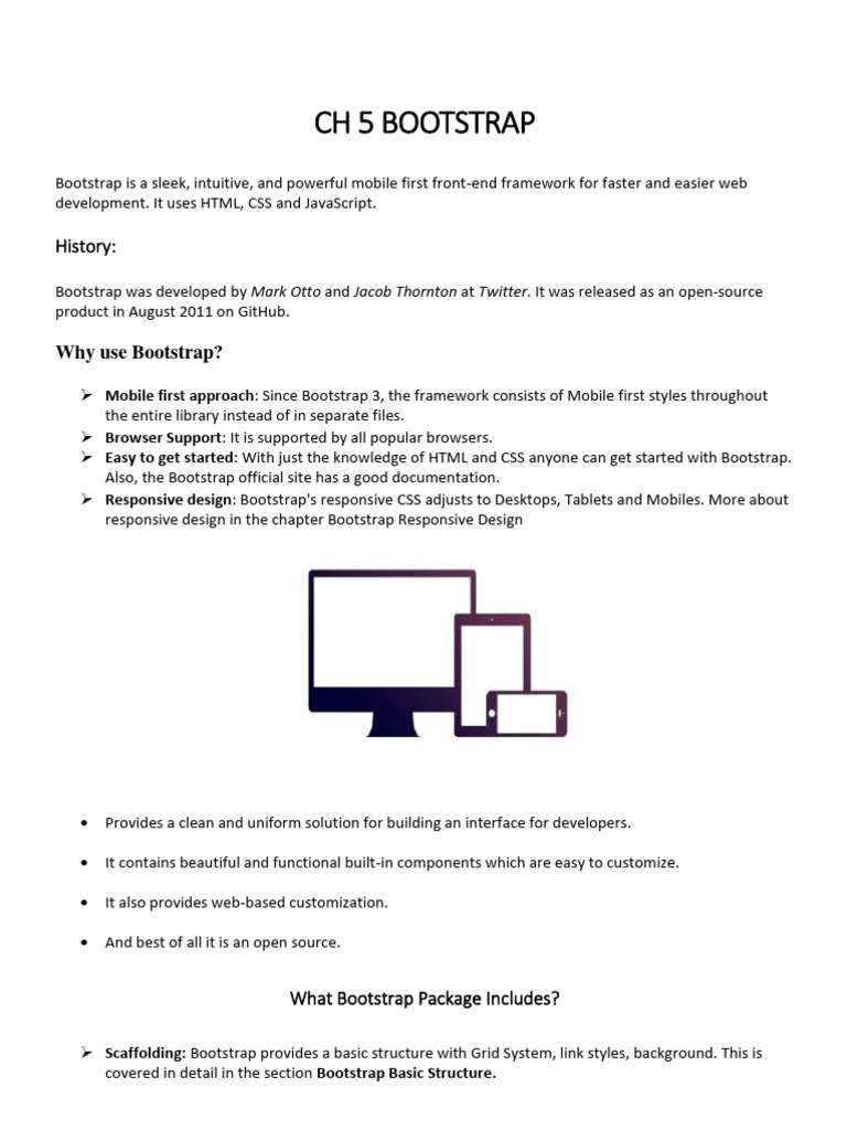 Chapter 5 Bootstrap Pdf Bootstrap Front End Framework Information Technology
