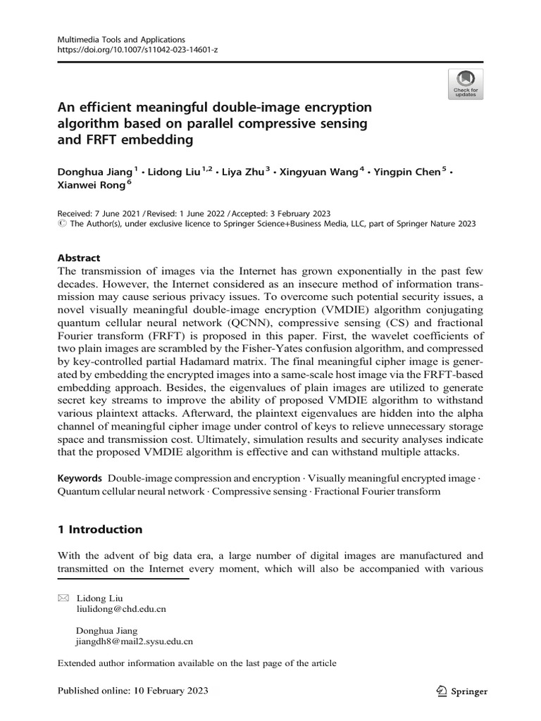 An Efficient Meaningful Double Image Encryption Algorithm Based On Parallel Compressive Sensing