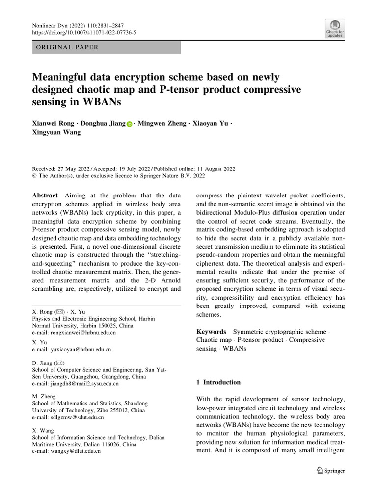 Meaningful Data Encryption Scheme Based On Newly Designed Chaotic Map and P-Tensor Product ...