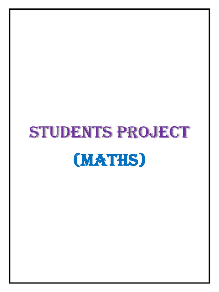 Mathematics Projects | PDF