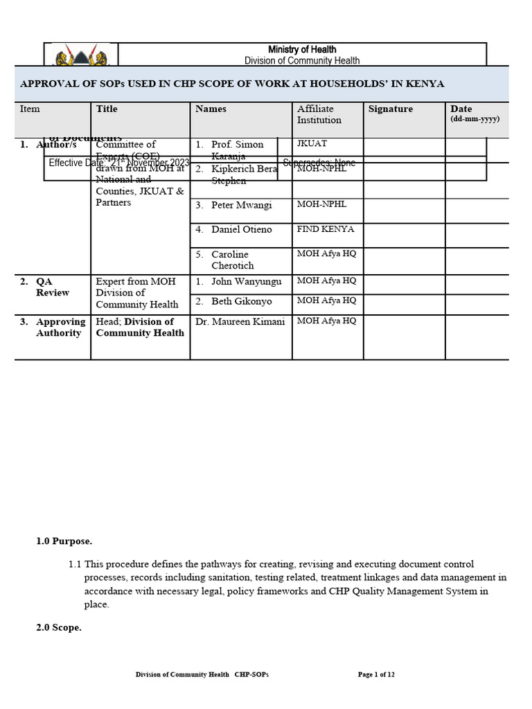 Document Control SOP - Kyaka Ver.1 | PDF | Computer File | Quality ...