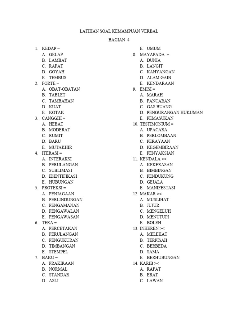 Kemampuan Verbal 4 | PDF