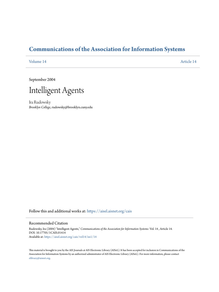 Intelligent Agents | PDF | Artificial Intelligence | Intelligence (AI) & Semantics