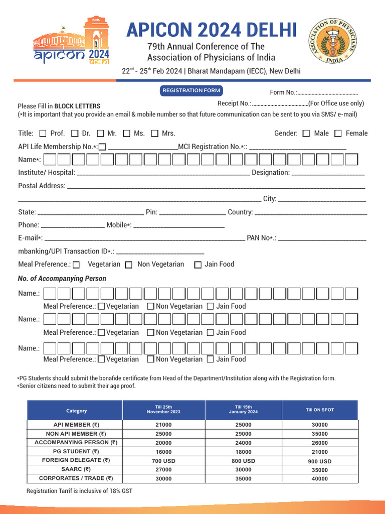 Apicon 2024 Registration Form-2 | PDF | Cheque | Payments Apicon 2024 Registration Form-2 | PDF | Cheque | Payments