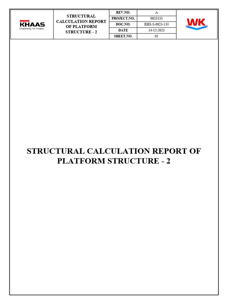Platform Structure Calculation Report | PDF | Strength Of Materials ...
