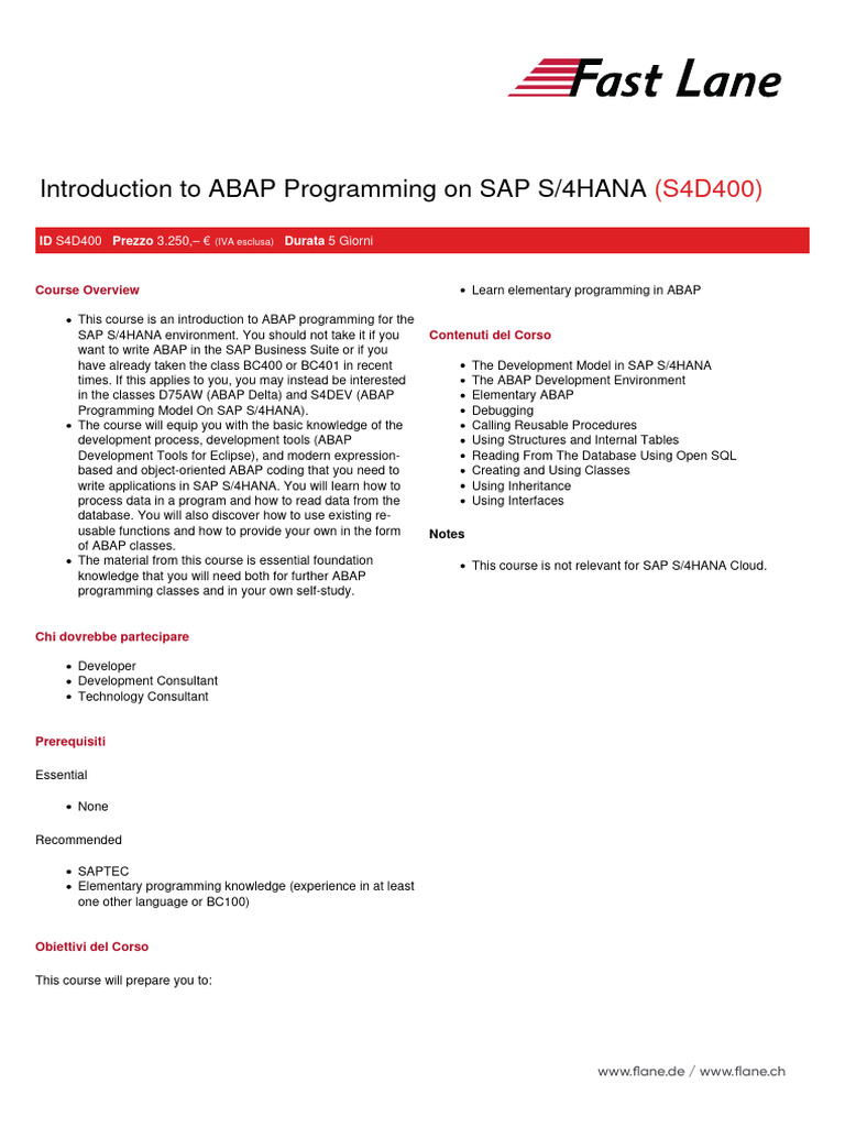 Fast Lane - SA-S4D400 | PDF | Computer Programming | Computing