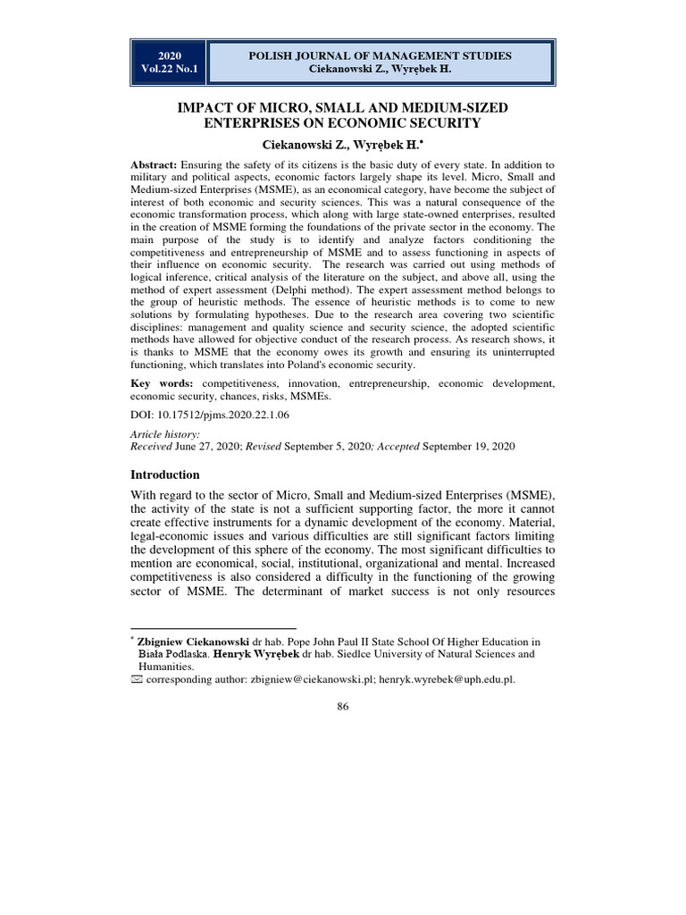 Impact of Micro Small and Medium Si | Download Free PDF | Entrepreneurship | Small And Medium ...