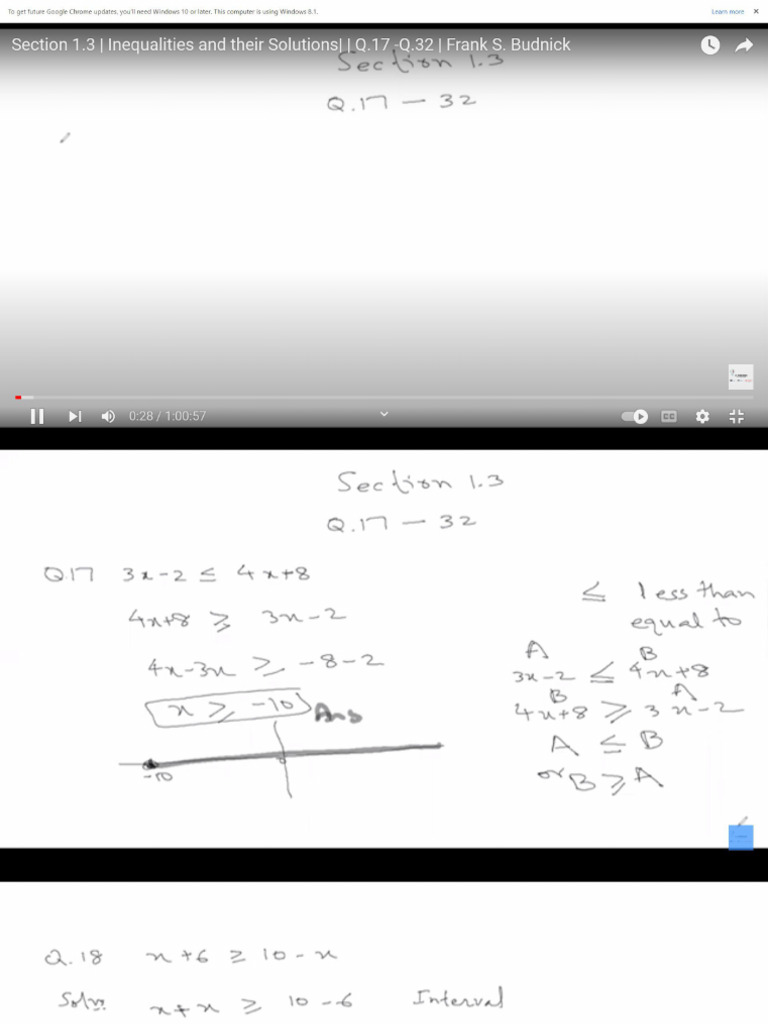 (Ex 1.3) Q17-32 Inequilities | PDF