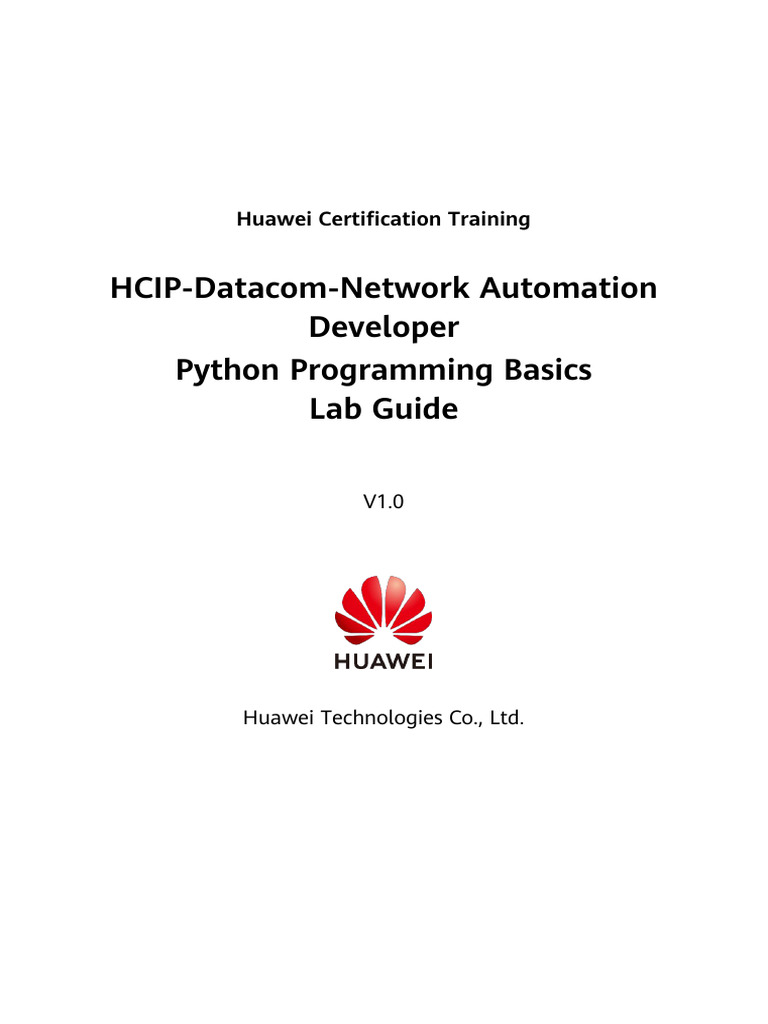 01 HCIP-Datacom-Python Programming Basics Lab Guide | PDF | Integrated ...