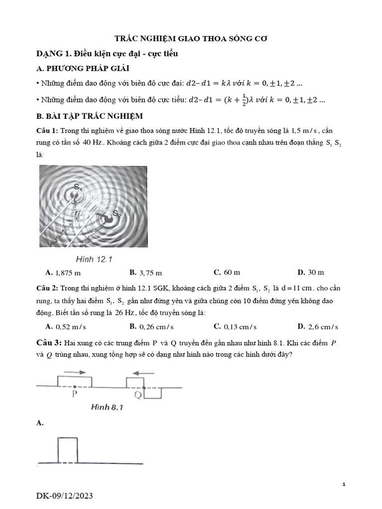 Trac Nghiem Giao Thoa Song | PDF