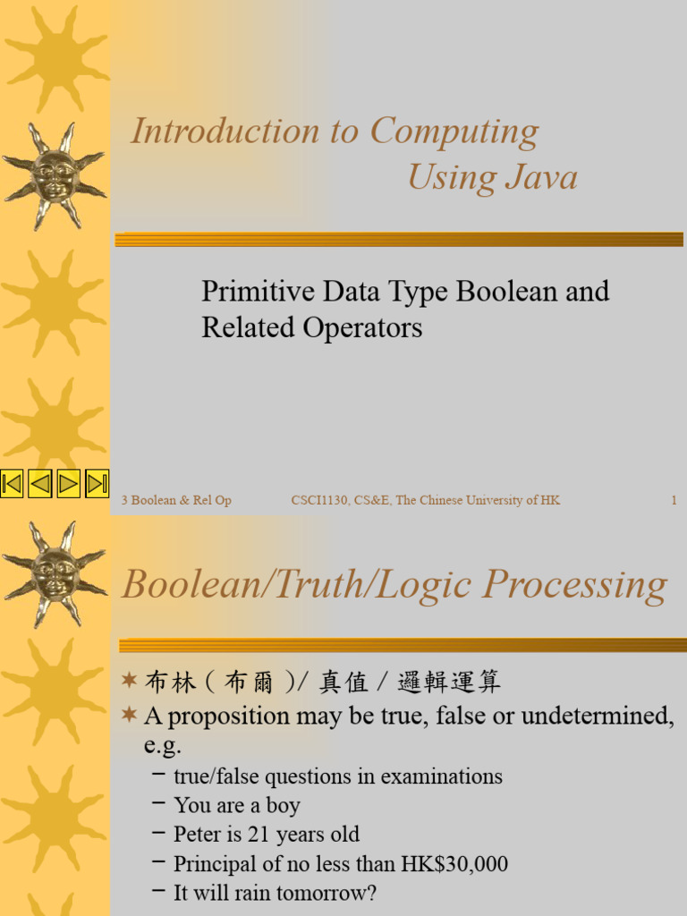 2022 Csci1130 Tutorial03 Boolean And Operators Pdf Boolean Data Type Theoretical Computer