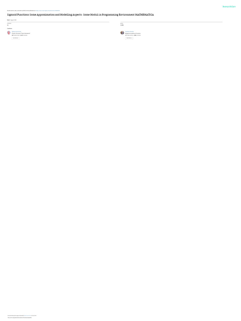 Sigmoid Functions Some Approximation And Modelling Aspects Pdf