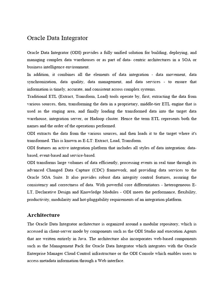 ODI 12c - Basic Concepts | PDF | Software Repository | Databases