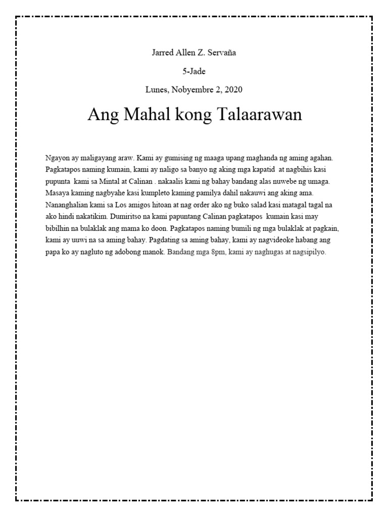 Talaarawan at Anecdota SLT 11-3-20 Servaña | PDF