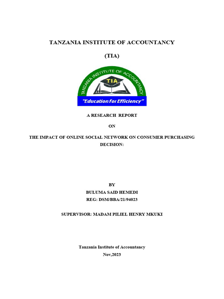 Buluma Said Hemed | PDF | Consumer Behaviour | Social Media