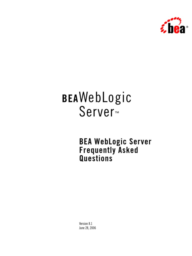 BEA WebLogic Server Frequently Asked Questions | PDF | Enterprise Java Beans | Java Server Pages