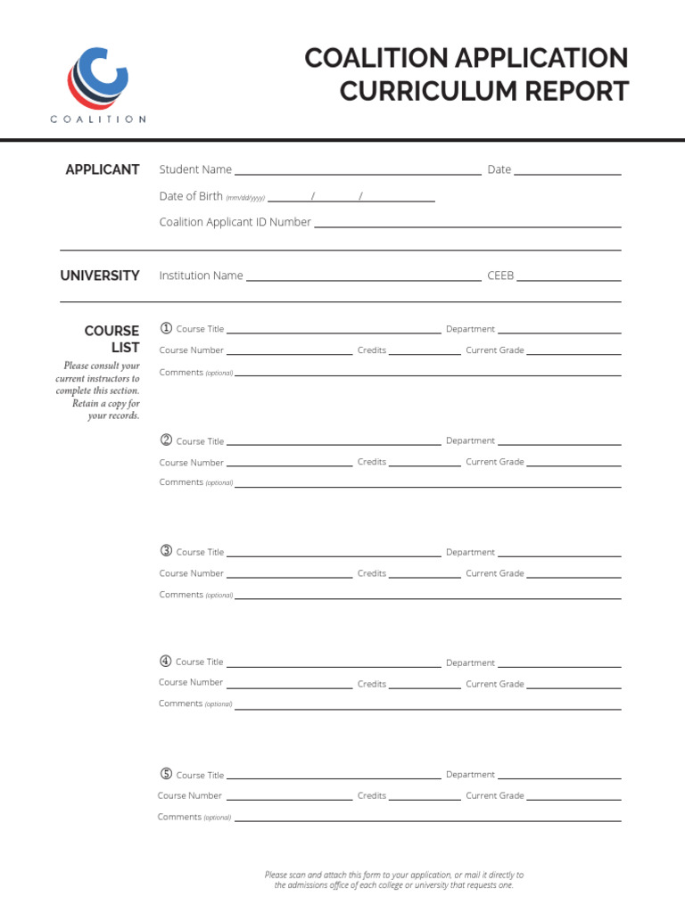 Coalition Application Curriculum Report | PDF | Computers