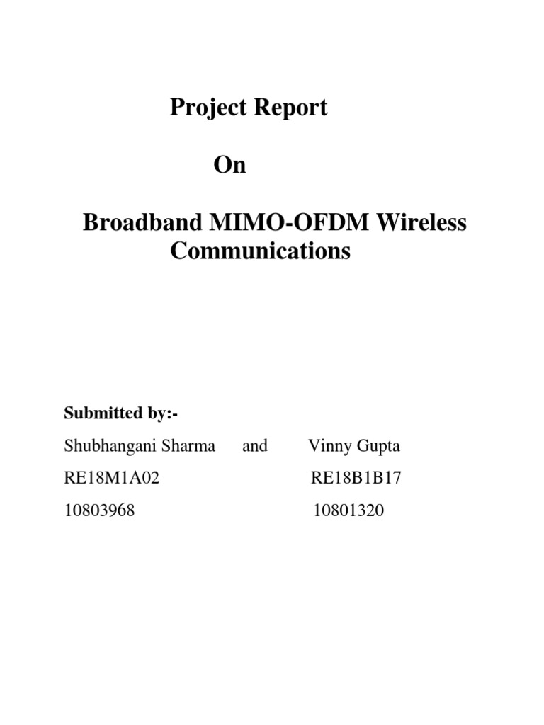 Project Report On Broadband MIMO-OFDM Wireless Communications | PDF | Orthogonal Frequency ...