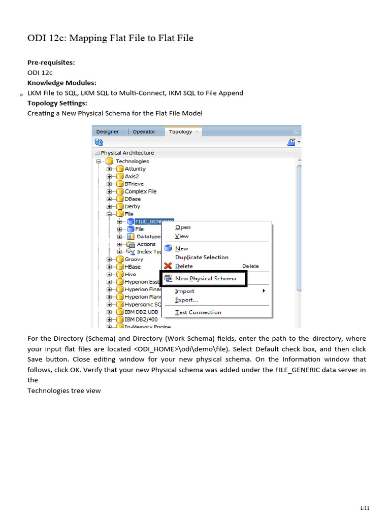 Odi 12c Mapping Flat File To Flat File Pdf Computer File Directory Computing 