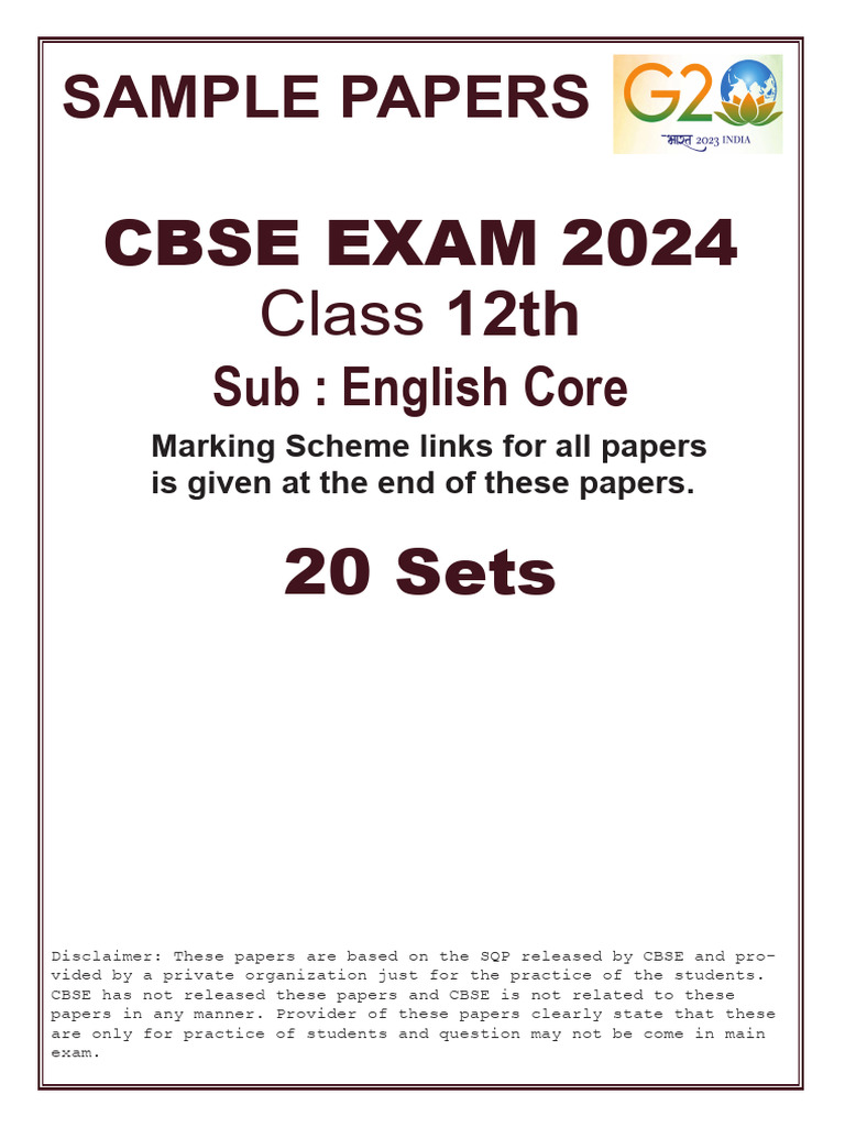SQP 20 Sets English Core | PDF