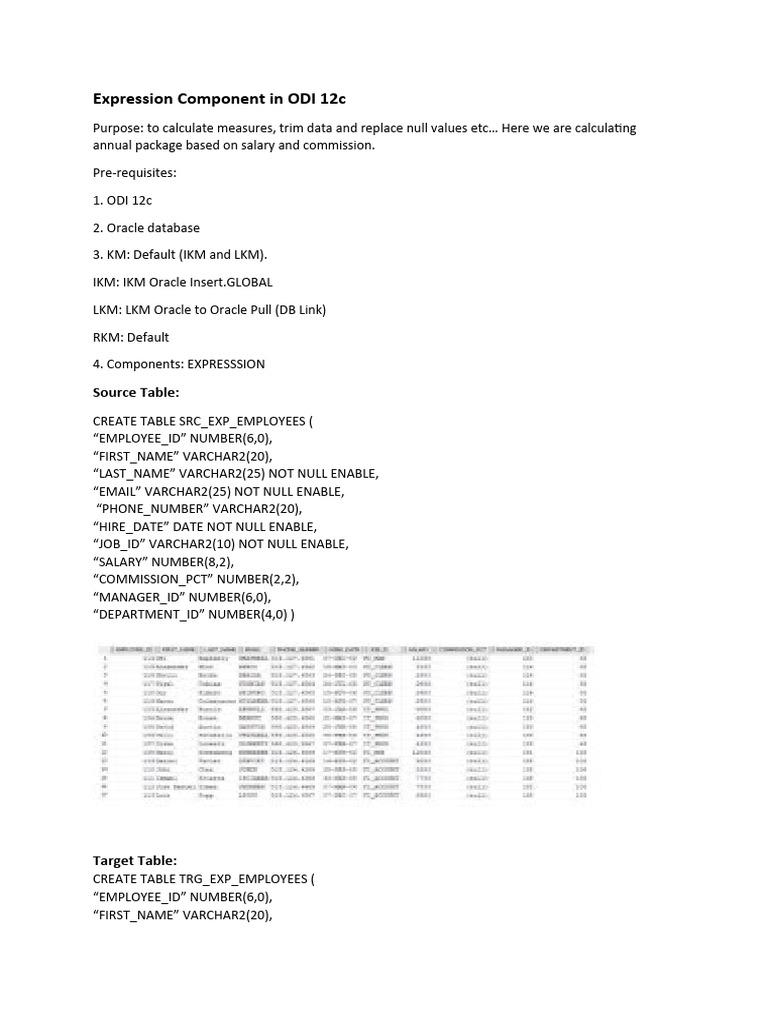 ODI 12c - Component - Expression | PDF | Computers | Technology ...