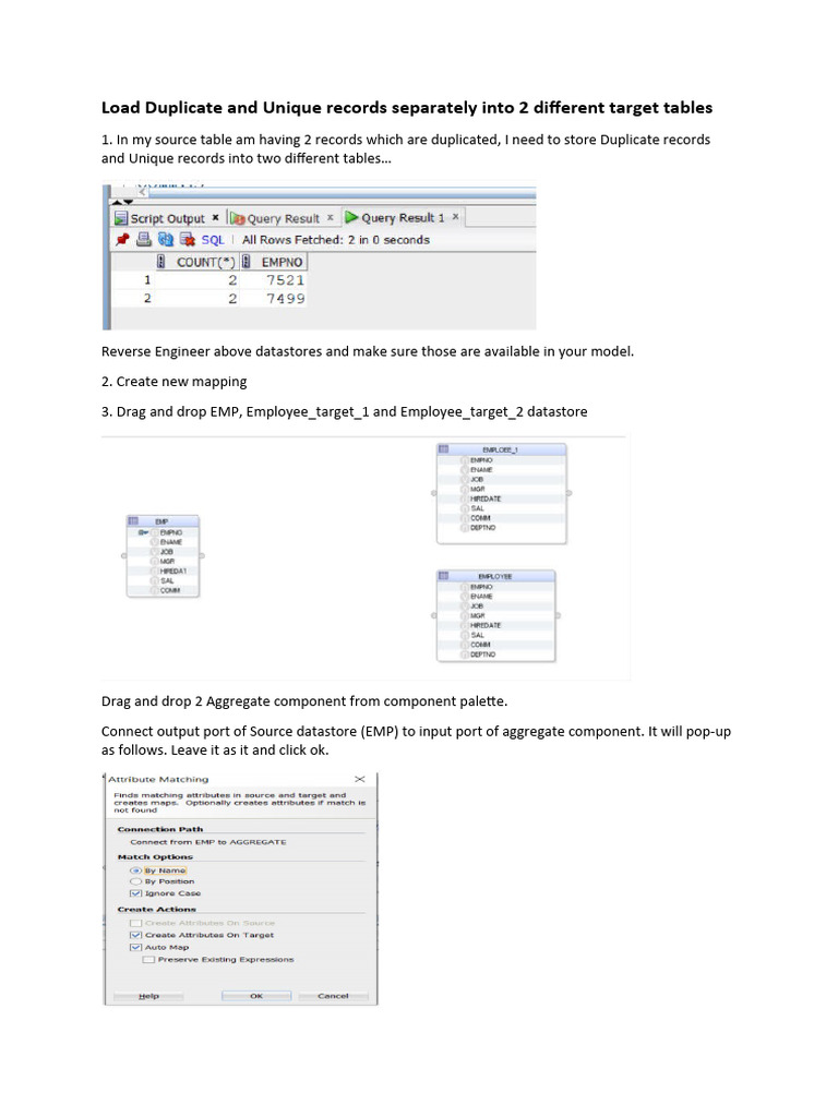 Odi 12c Mapping Load Duplicate And Unique Records Separately Into 2 Different Target Tables
