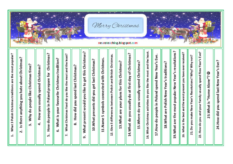 Xmas Tear Off ADVENT CALENDAR Esl Questions | PDF