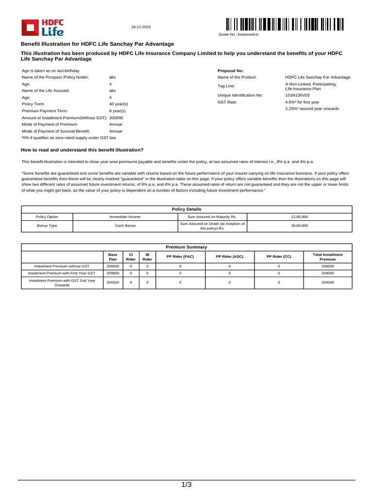 Illustration | PDF | Life Insurance | Insurance