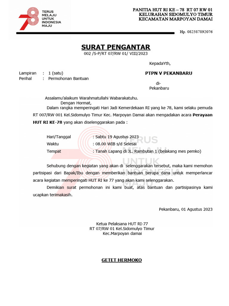 Contoh Surat Pengantar Proposal | PDF