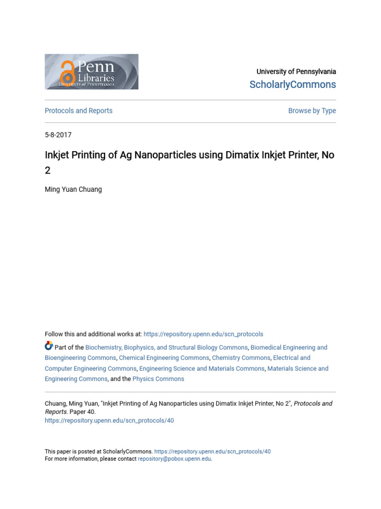3 - Inkjet Printing of Ag Nanoparticles Using Dimatix Inkjet Printer ...