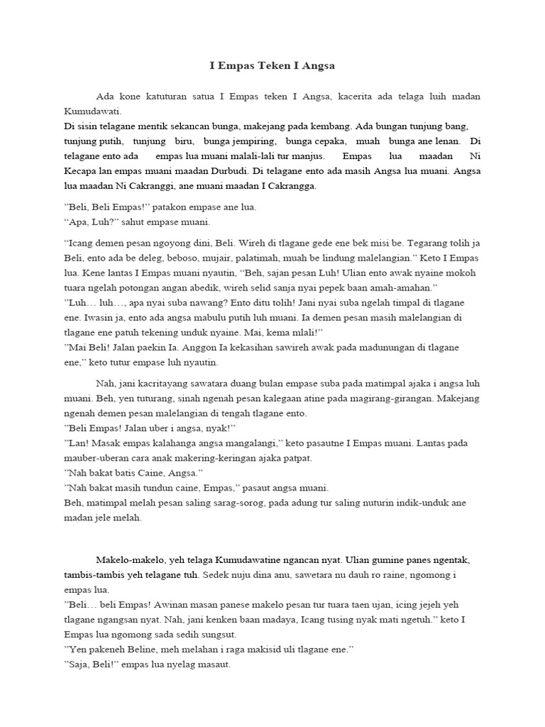 Satua 4 - I Empas Teken I Angsa | PDF