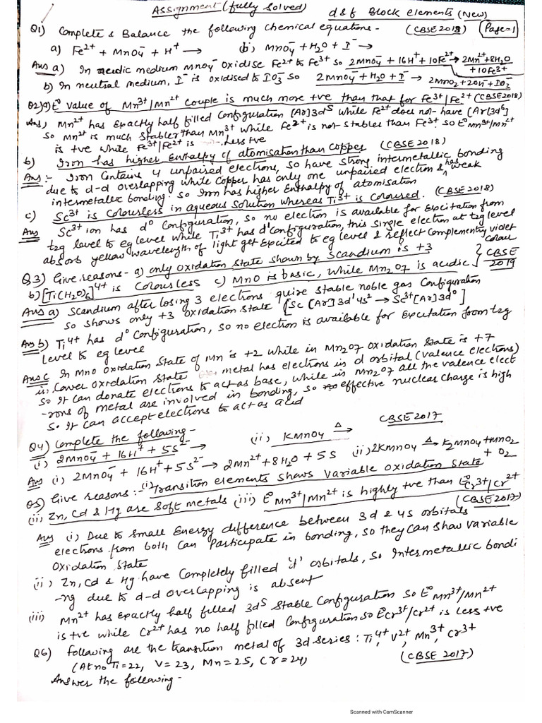 CBSE D and F Block Imp Questions | PDF