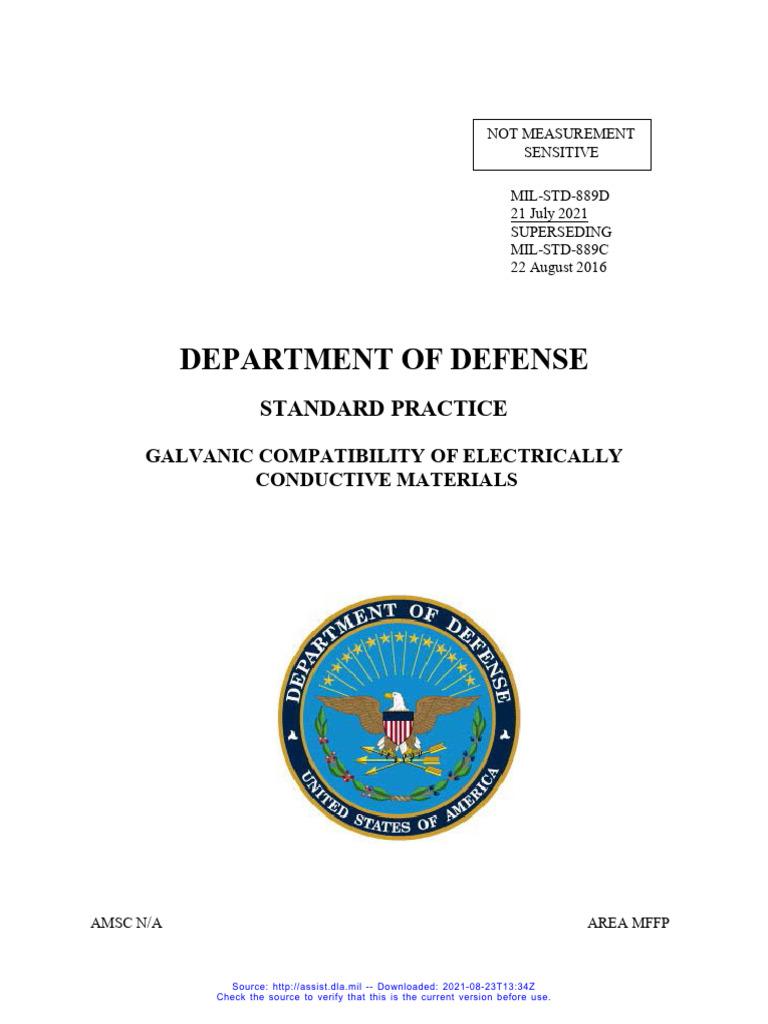 MIL STD 889D 2021 Release | PDF | Corrosion | Anode