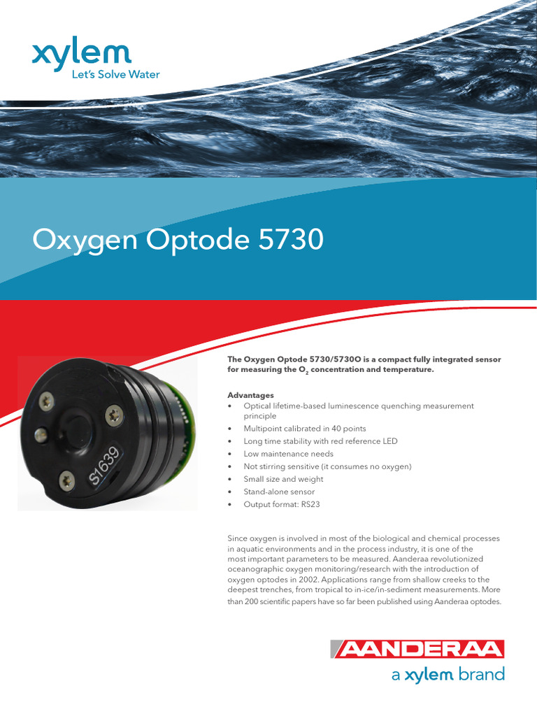 Aanderaa Oxygen Optode 5730 Sensor | PDF | Sensor | Calibration
