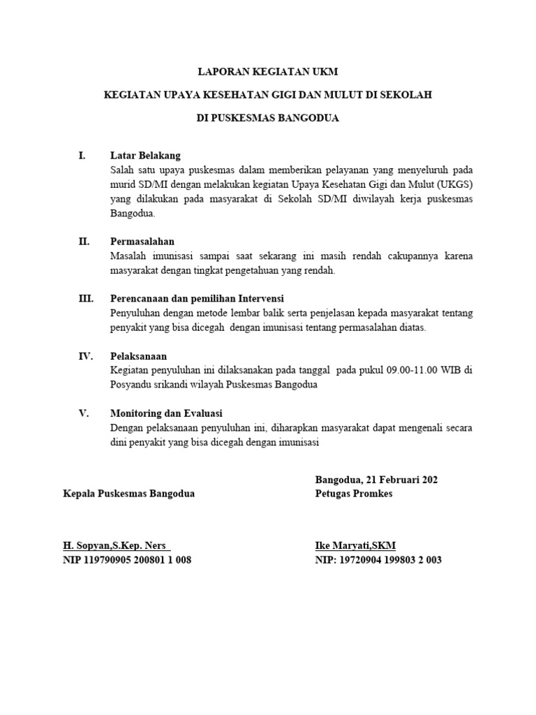 Laporan Ukm Penyuluhan - Promkes | PDF | Pengembangan Diri | Kesehatan Holistik