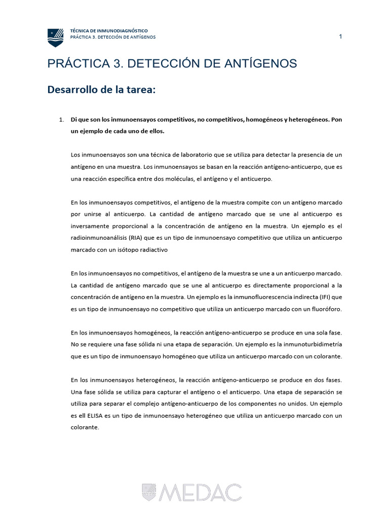Tipos de Inmunoensayos y su Aplicación | PDF | Inmunoensayo | Anticuerpo