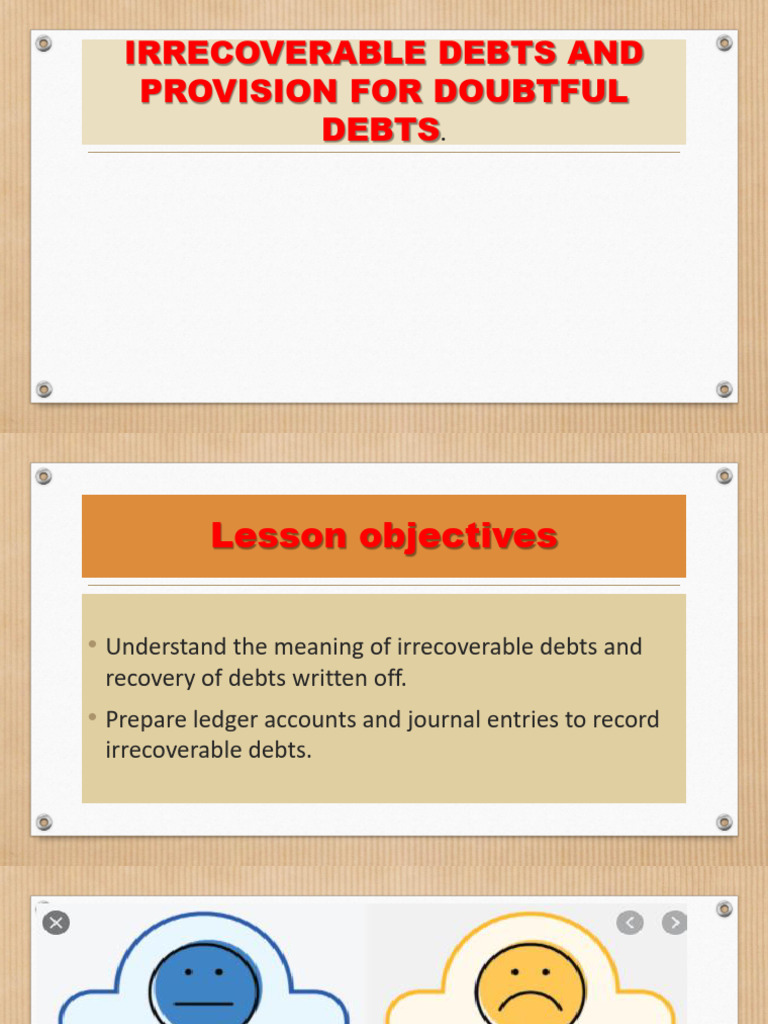 Irrecoverable Debts and Provision For Doubtful Debts | PDF | Debits And ...