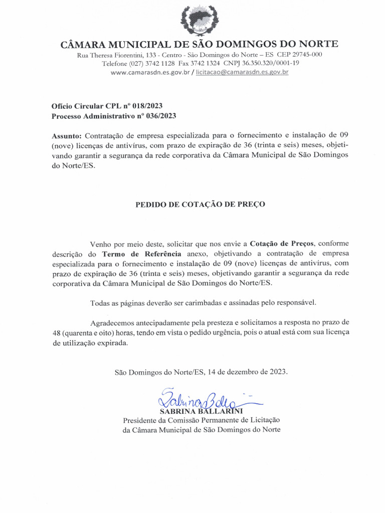 Ofício Circular CPL #018 | PDF