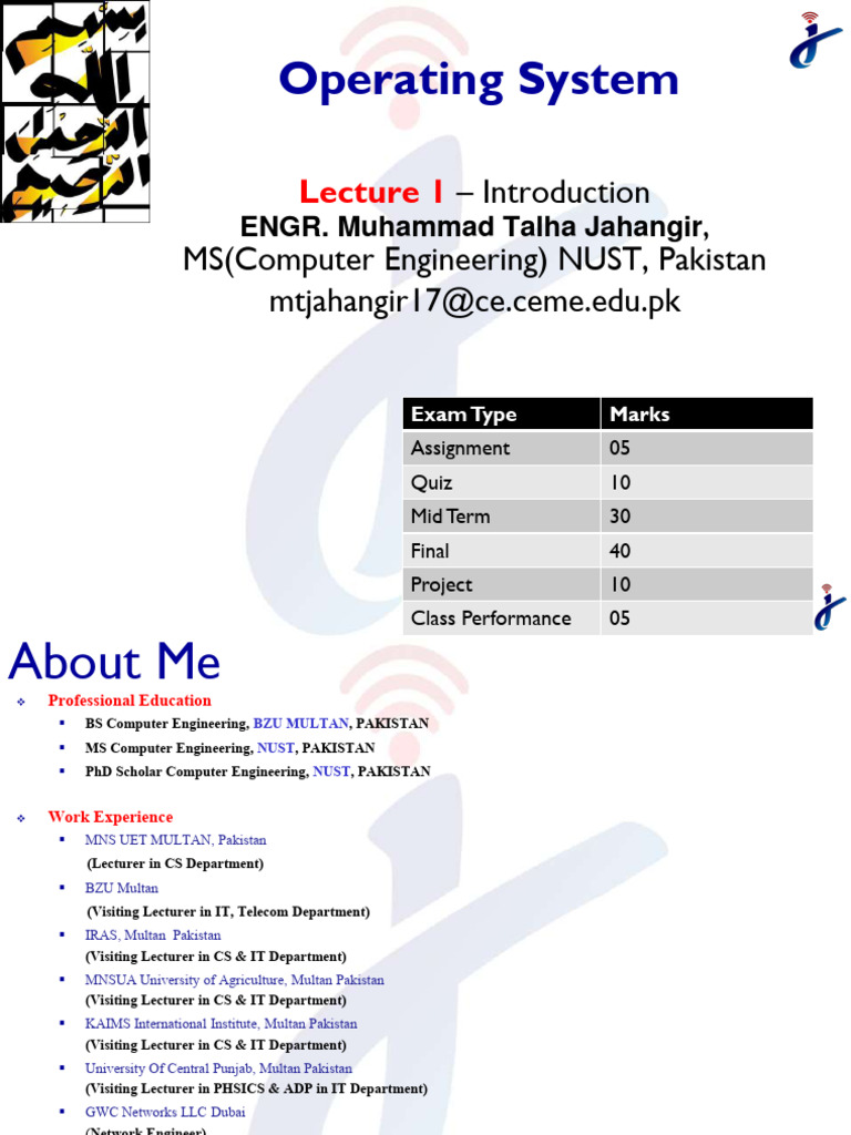 Lec 1 (Operating System) 1 | PDF | Operating System | Process (Computing)