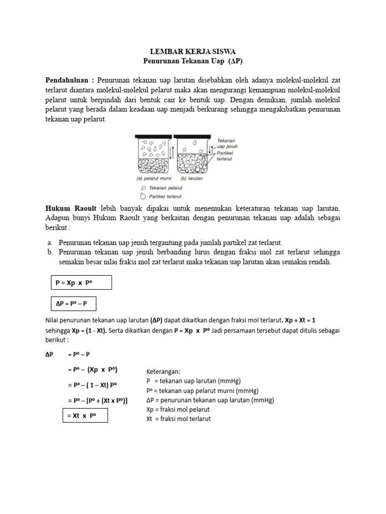 Penurunan Tekanan Uap | PDF