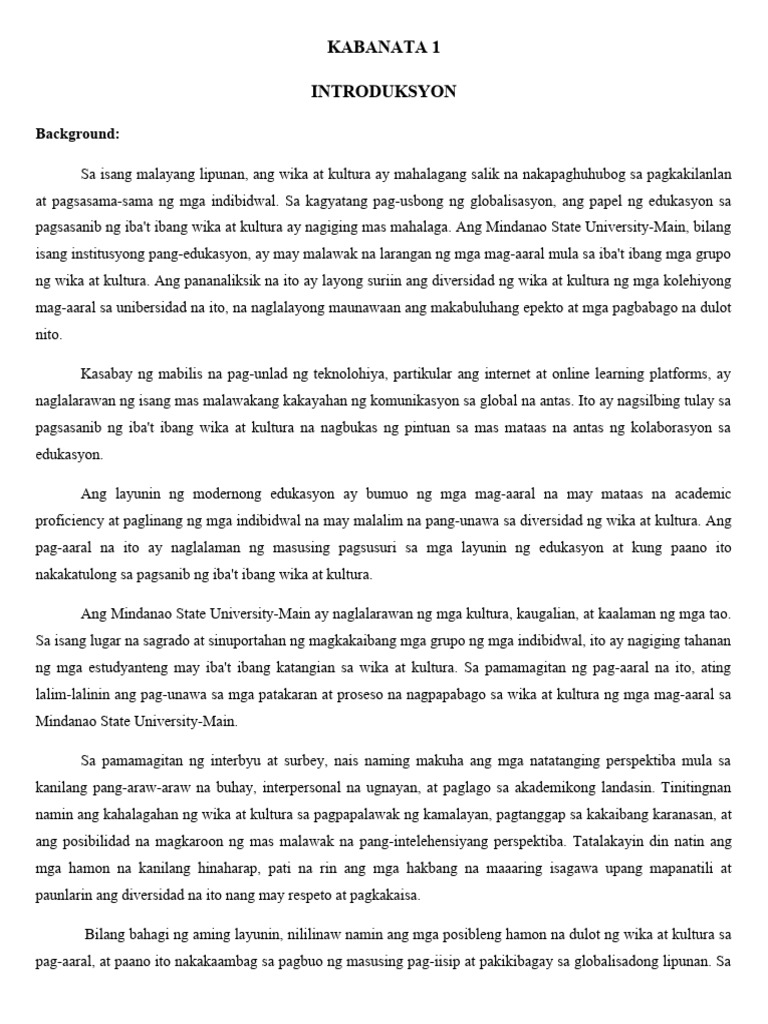 Kabanata 1 | PDF