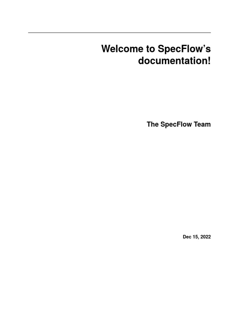 Spec Flow | PDF